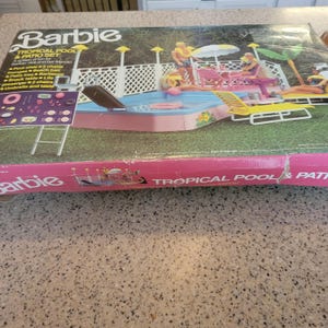 Barbie Tropical Pool and Patio Set Mattel 1986 Incomplete With Box Vtg ...