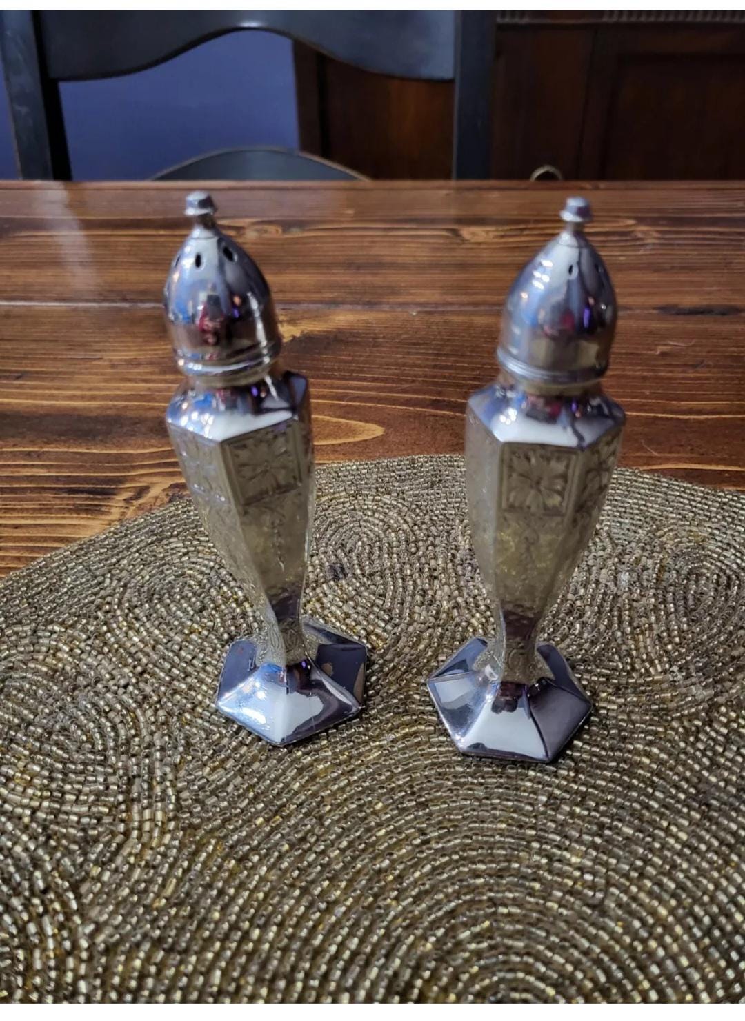 W.B. Manufacturing Co. Vintage Art Deco Silver Plated Salt and Pepper ...