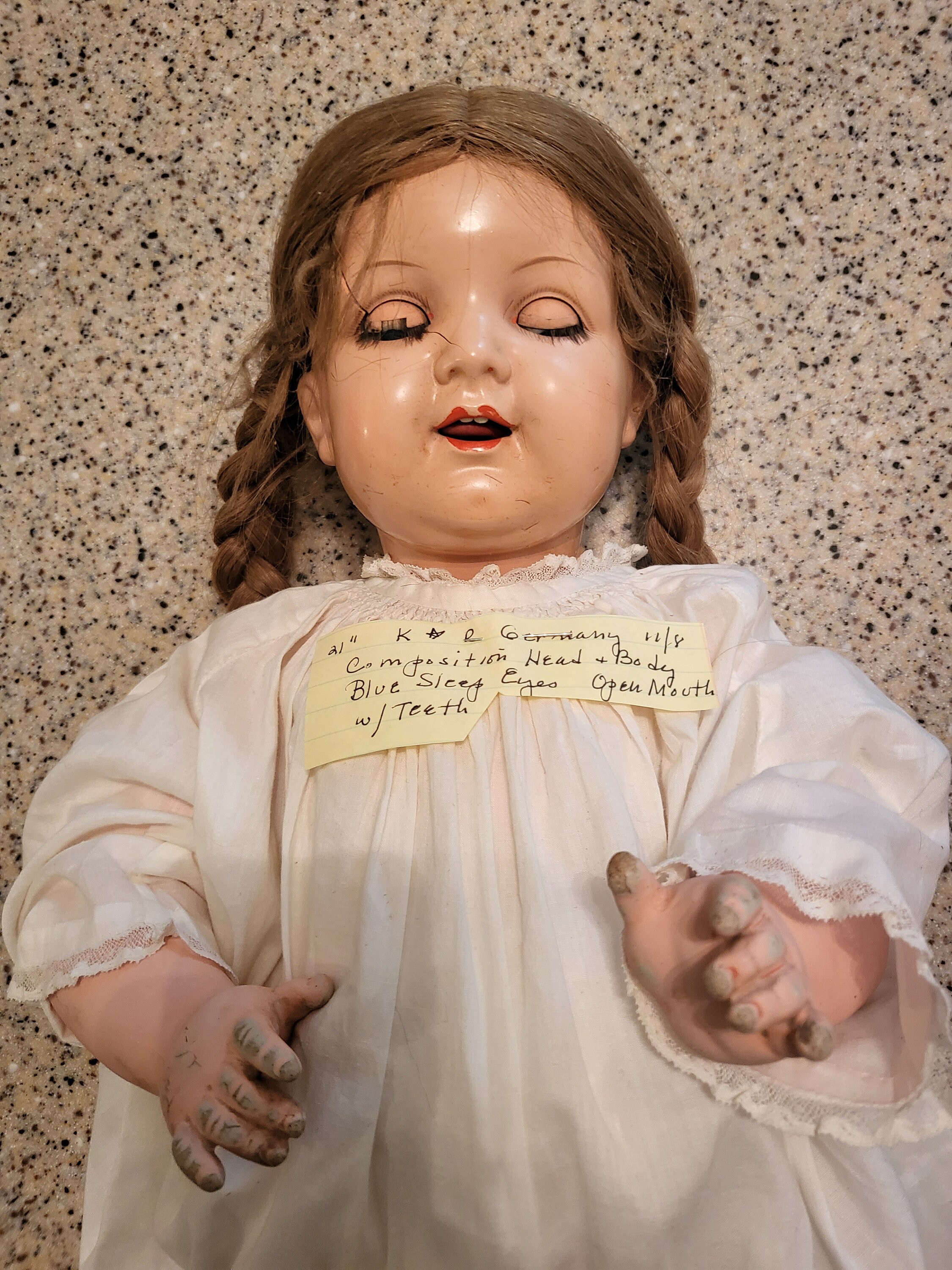 Antique Kammer and Reinhardt 22 Composition Celluloid Doll With Talk ...