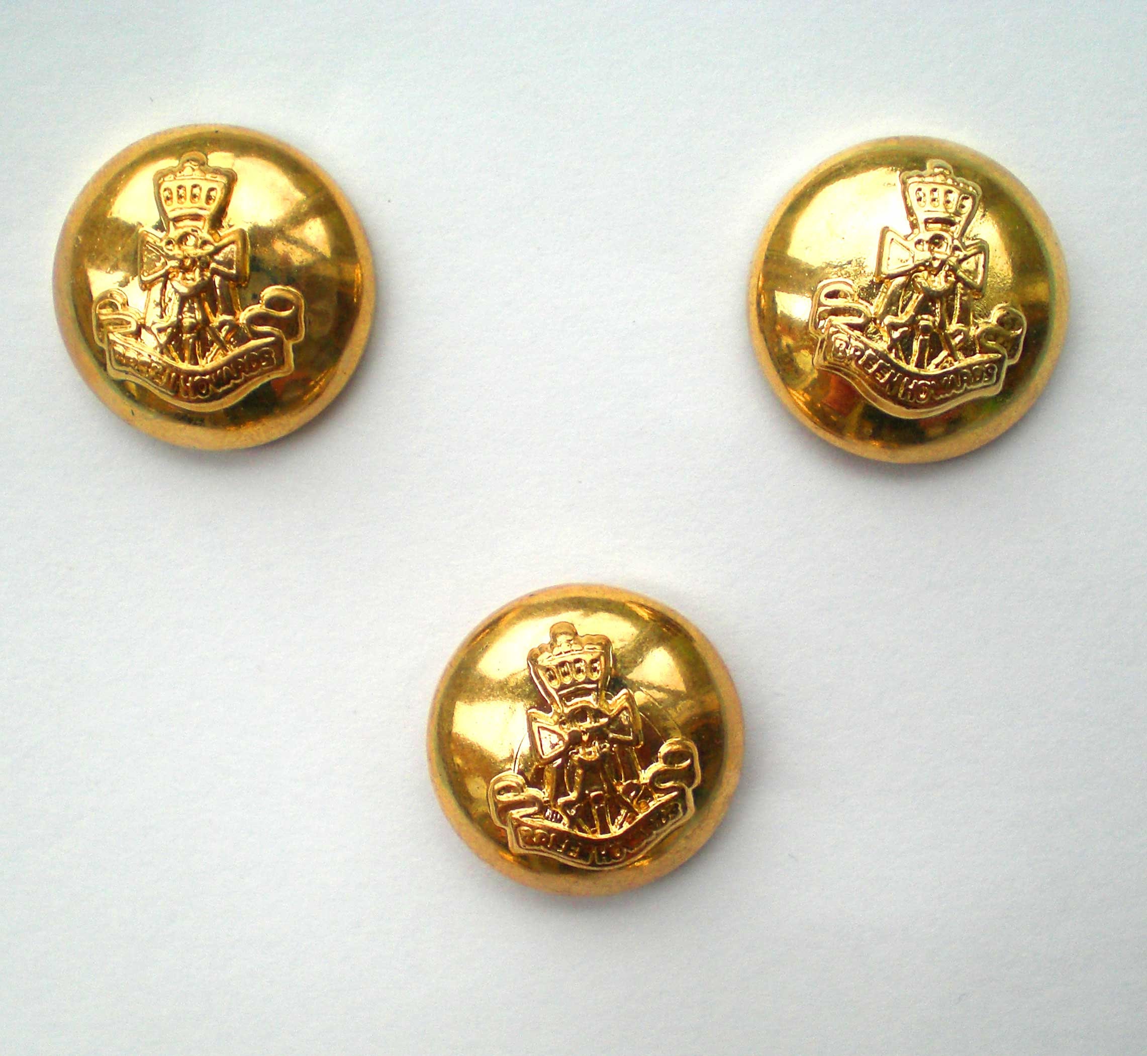 Vintage Military Buttons, Gold Shank Buttons With Insignia of Green ...