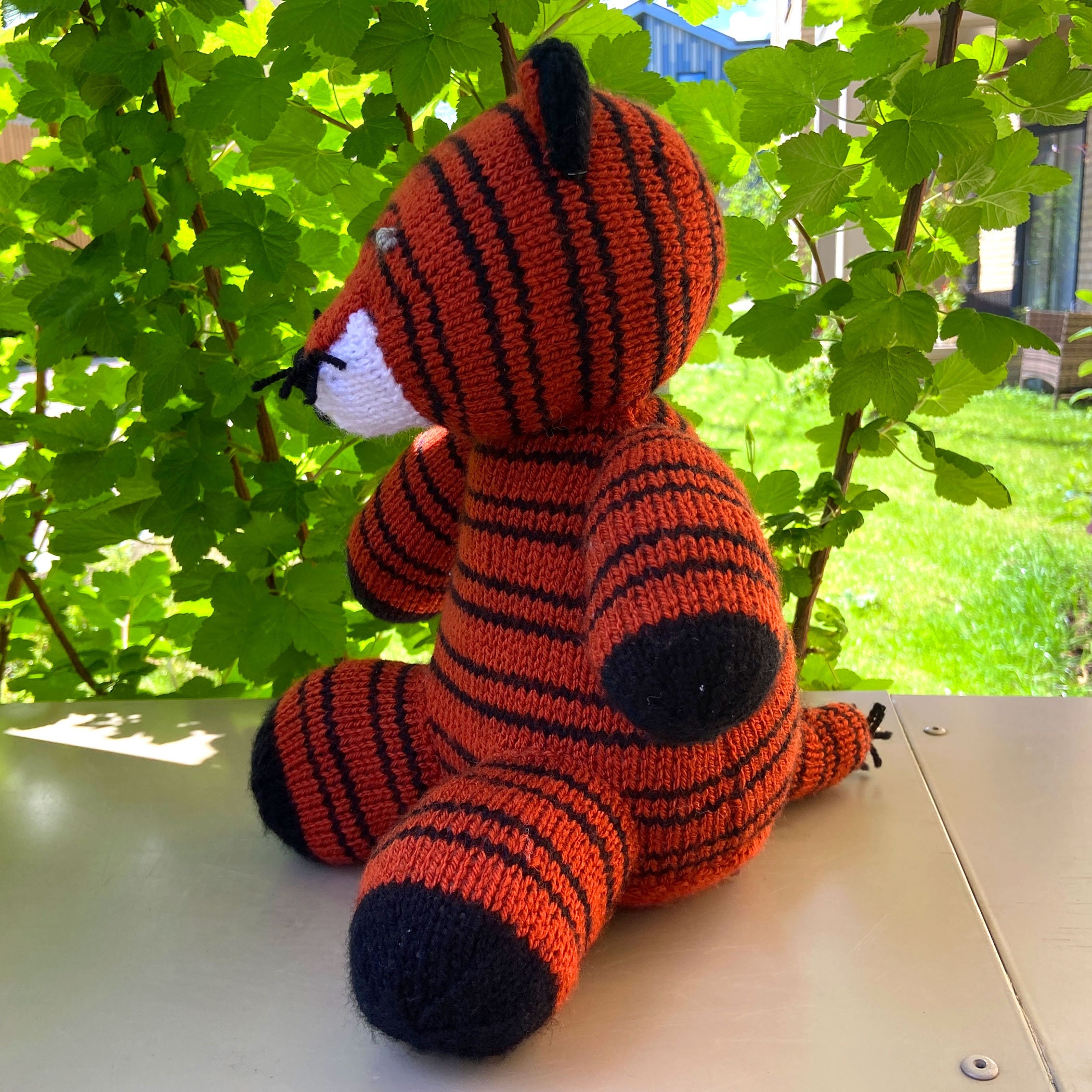 Handmade Knitted Tiger Plush Toy, UKCA and CE Tested Soft Stuffed ...