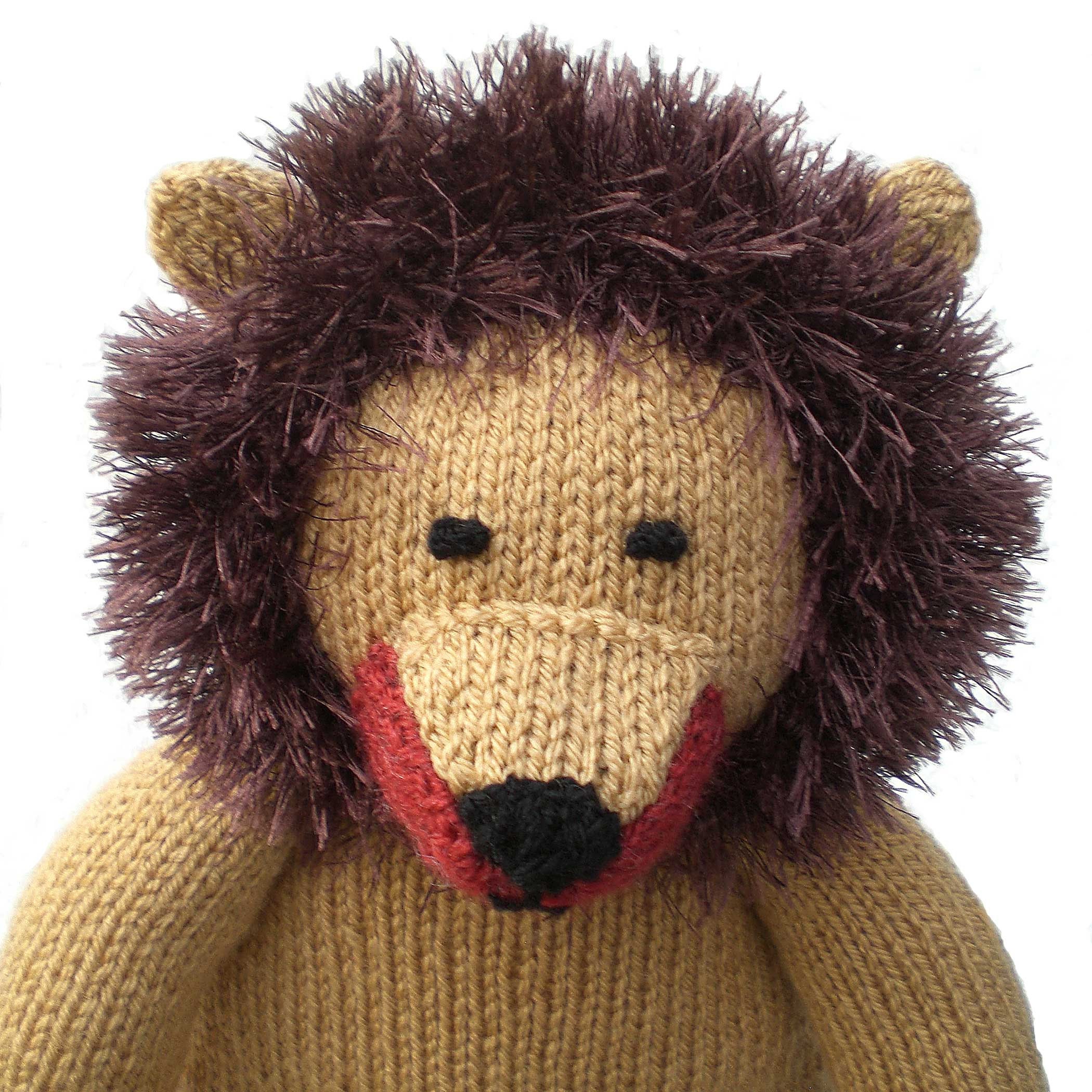Knitted Lion Toy, UKCA and CE Tested Handmade Animal Toy, Baby Shower ...