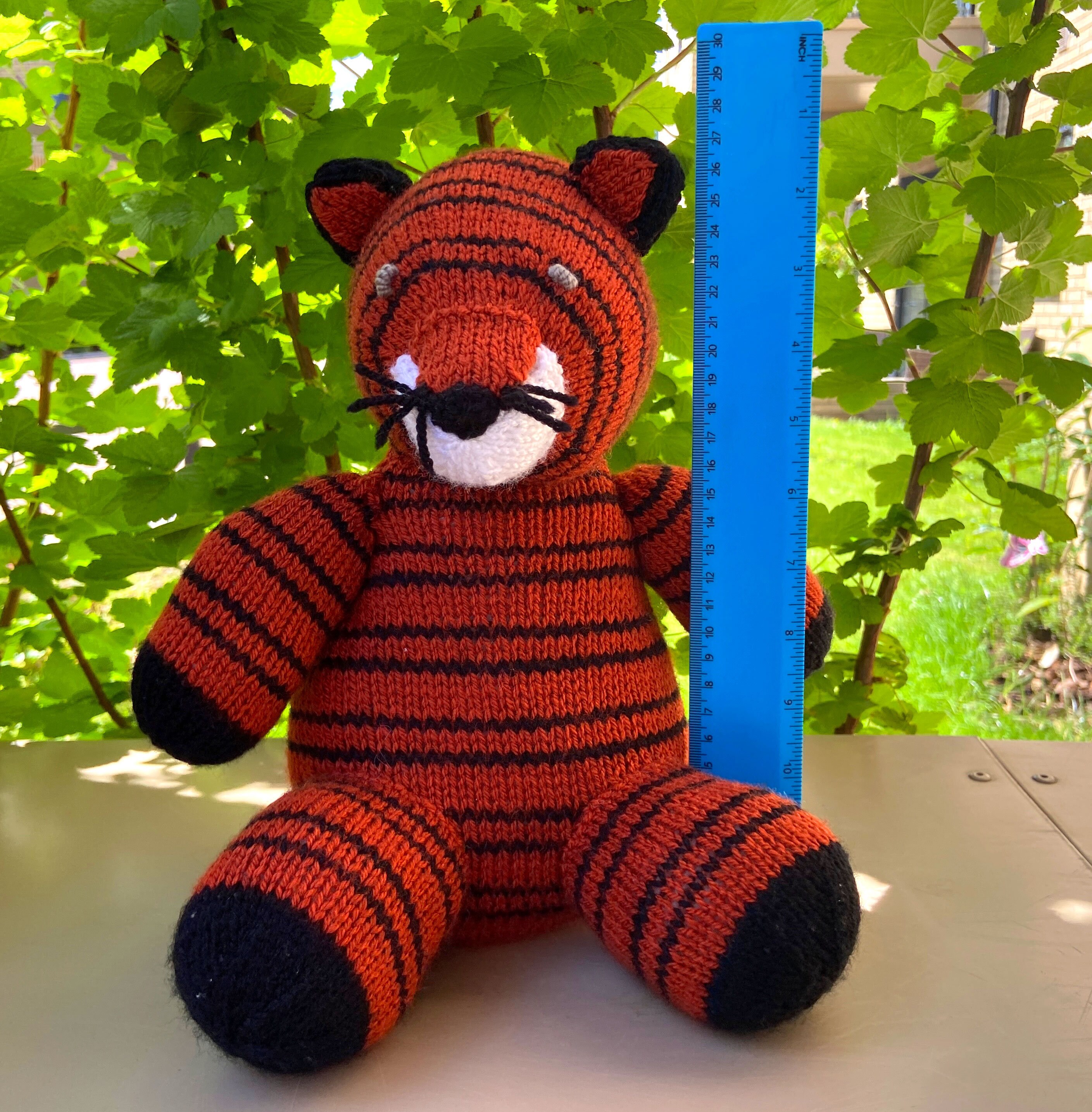 Handmade Knitted Tiger Plush Toy, UKCA and CE Tested Soft Stuffed ...