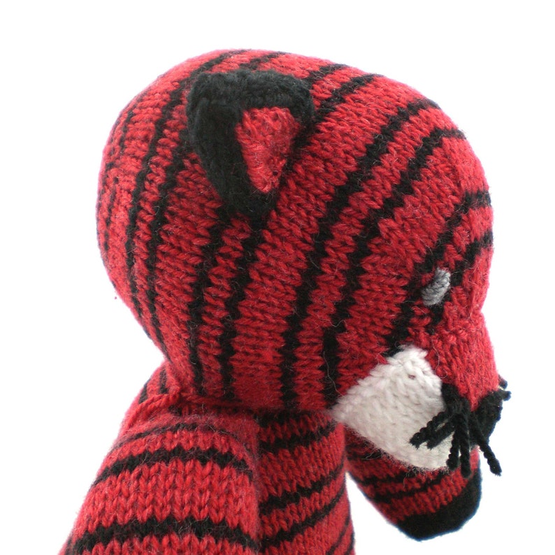 Handmade Knitted Tiger Plush Toy, UKCA and CE Tested Soft Stuffed ...