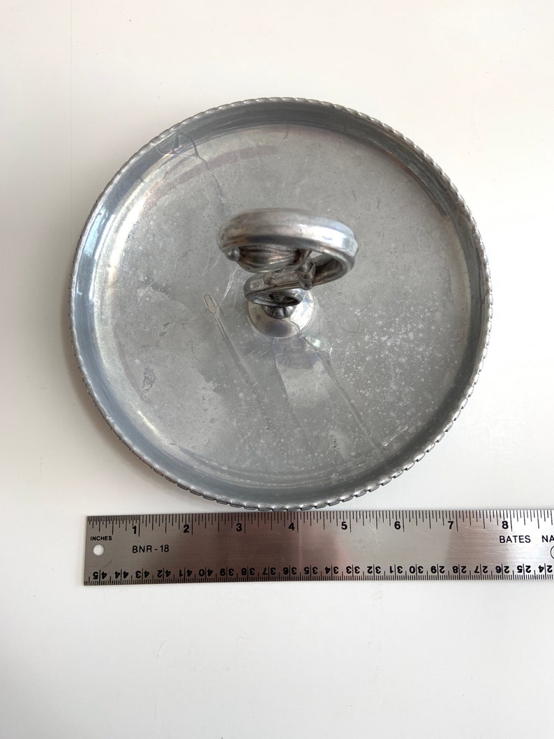 Mid-century Wrought Farberware Hammered Aluminum Round Handled Serving ...