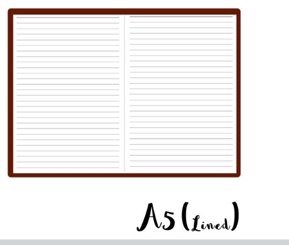 A5 Lined Notebook PRINTABLE | Etsy