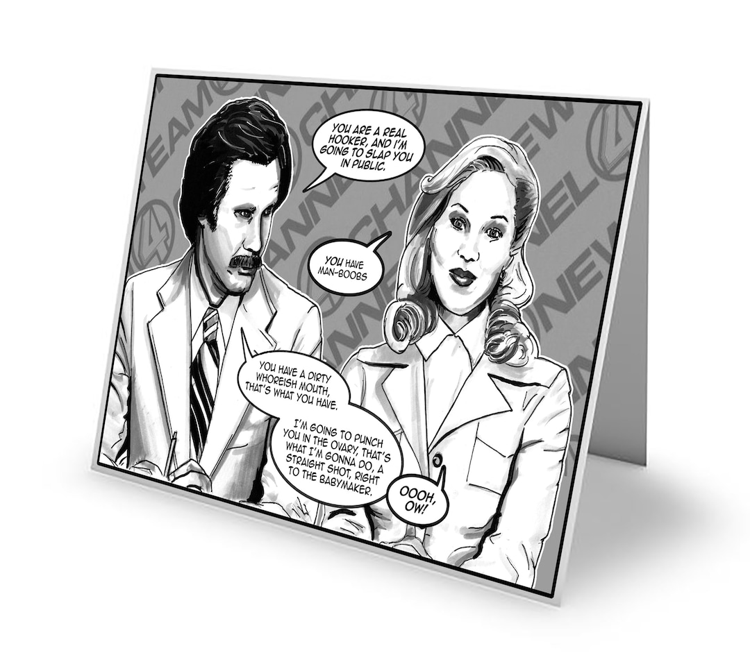 Dead All Over Anchorman 'ron Vs. Veronica' Greetings Card With Envelope ...