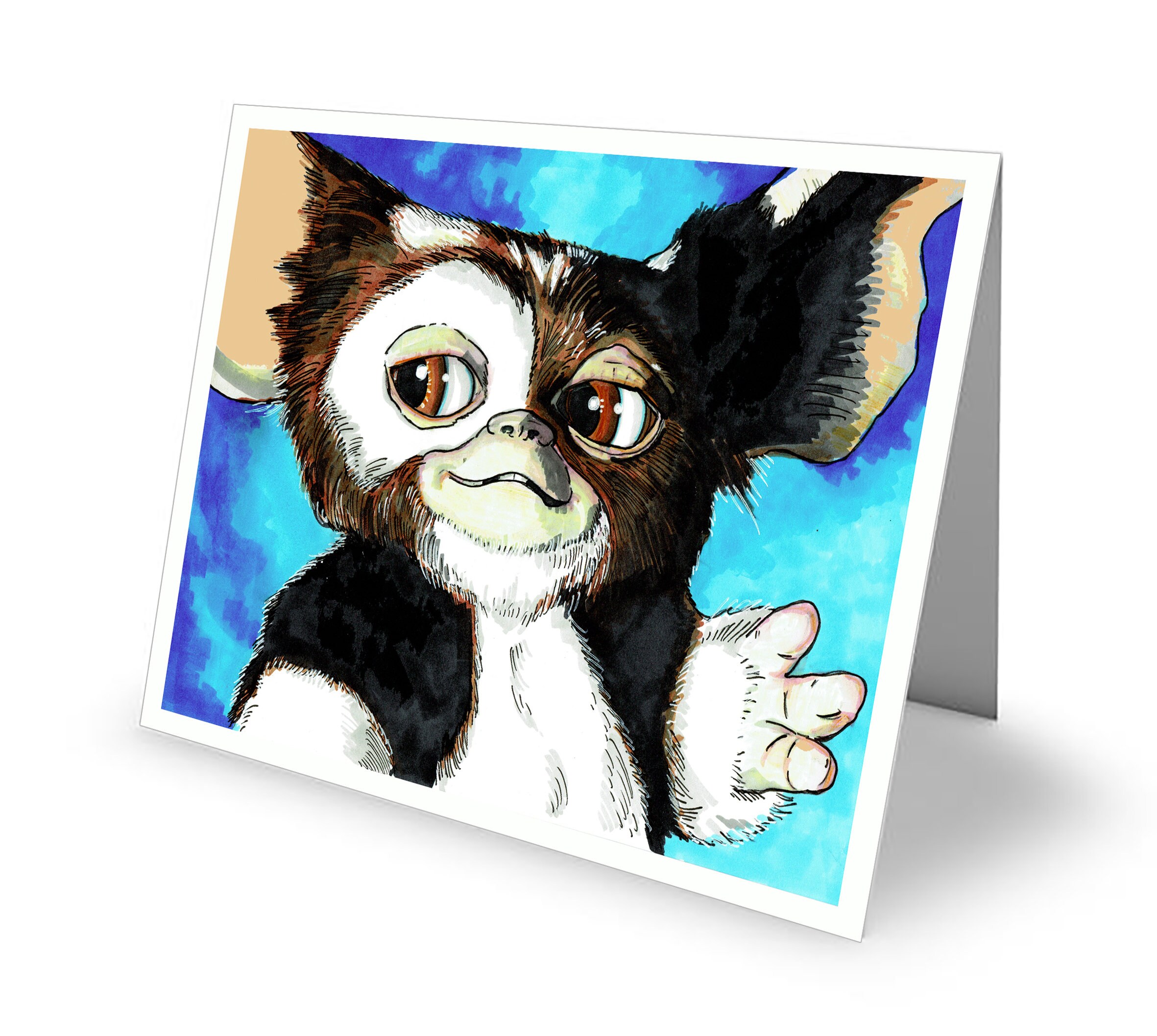 Dead All Over Gremlins 'gizmo' Greetings Card With | Etsy