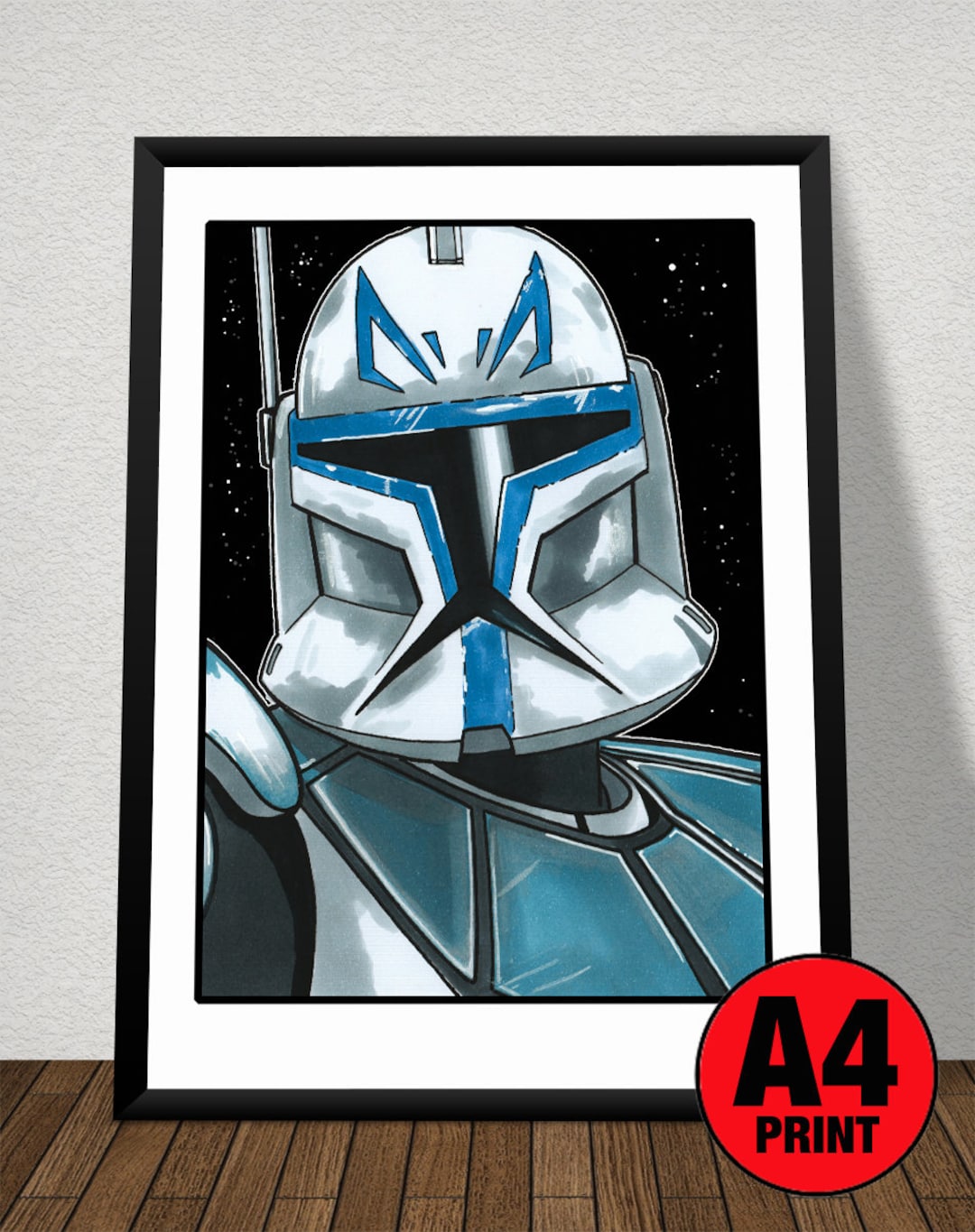 Signed A4 Print 'captain Rex Phase 1' Star Wars Clone Wars Illustration ...