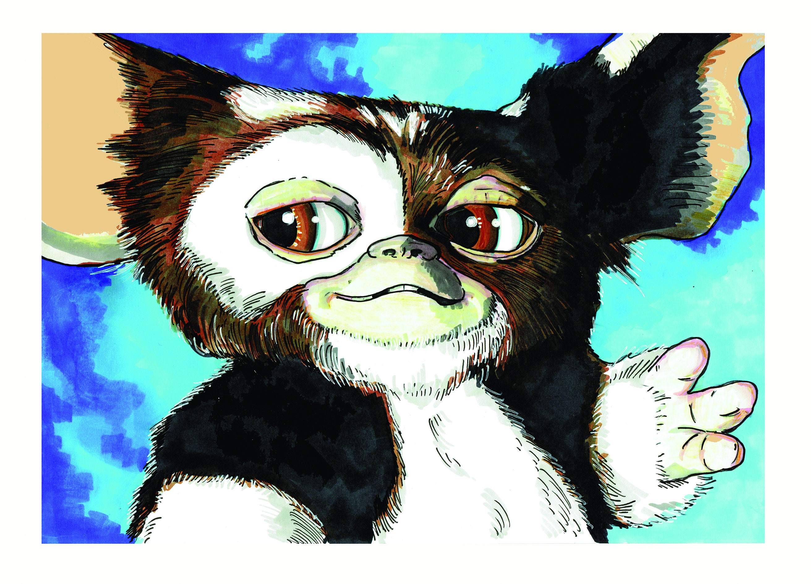 Dead All Over Gremlins 'gizmo' Greetings Card With | Etsy