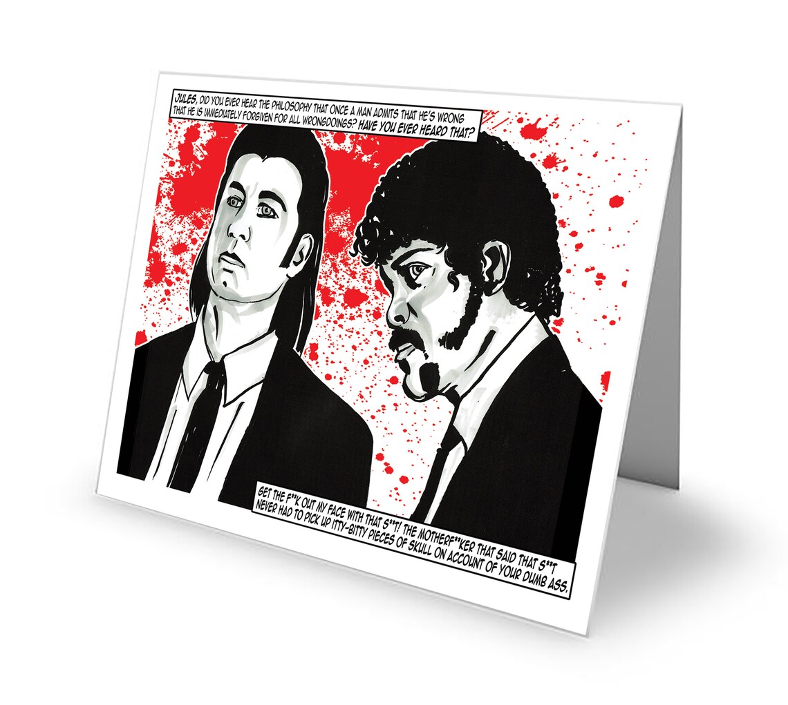 Dead All Over Pulp Fiction 'hitmen' Greetings Card - Etsy