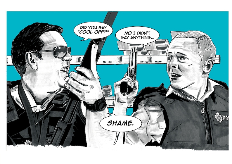 Dead All Over Hot Fuzz 'shame' Greetings Card With - Etsy UK