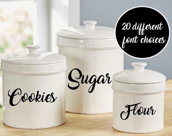 Kitchen canister labels | Etsy