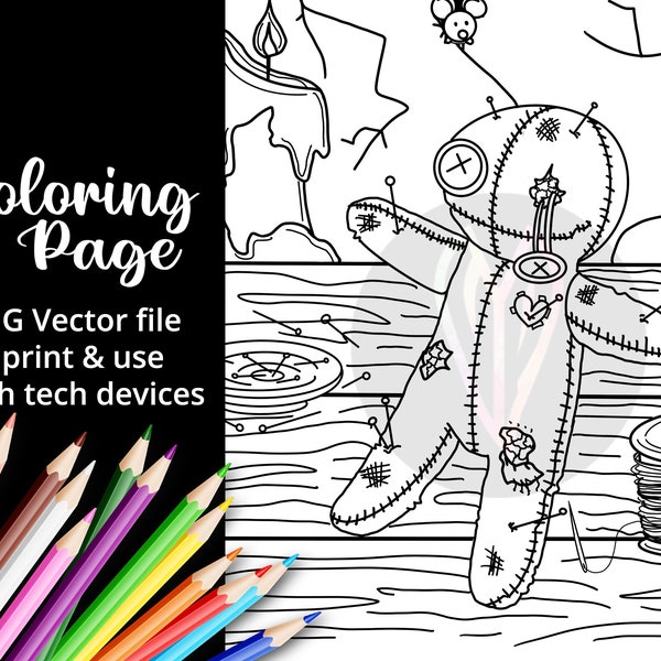 Voodoo Coloring Page - Etsy