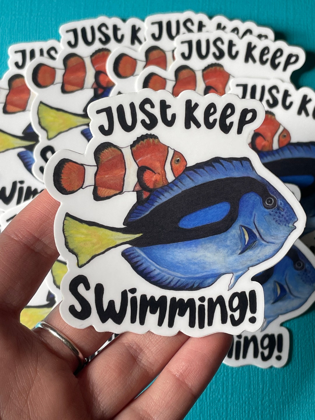 Disneys Finding Nemo just Keep Swimming Vinyl Sticker With Nemo and ...