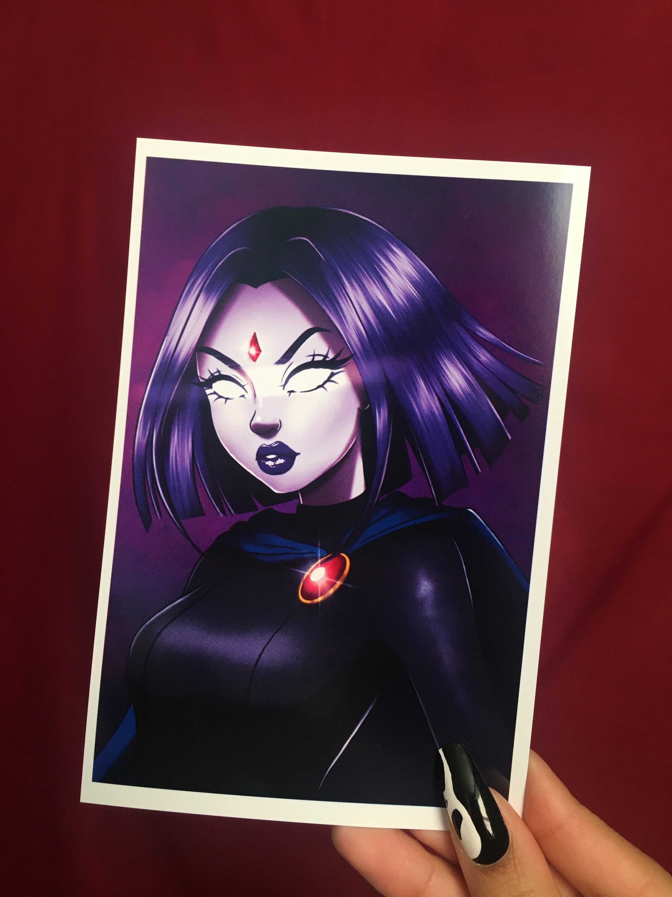 Raven Mini Art Print Portrait DC Comics Teen Titans | Etsy