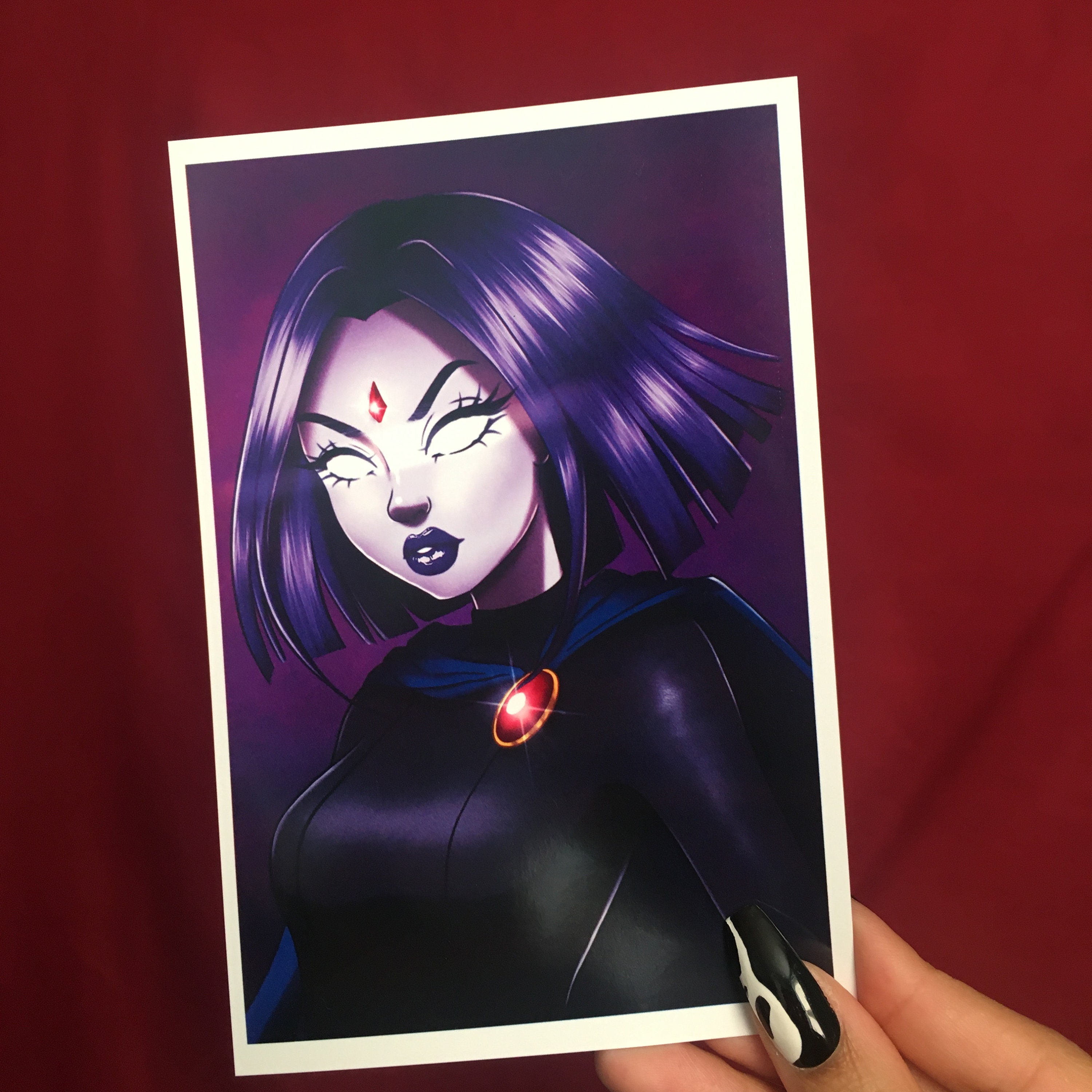 Raven Mini Art Print Portrait DC Comics Teen Titans | Etsy