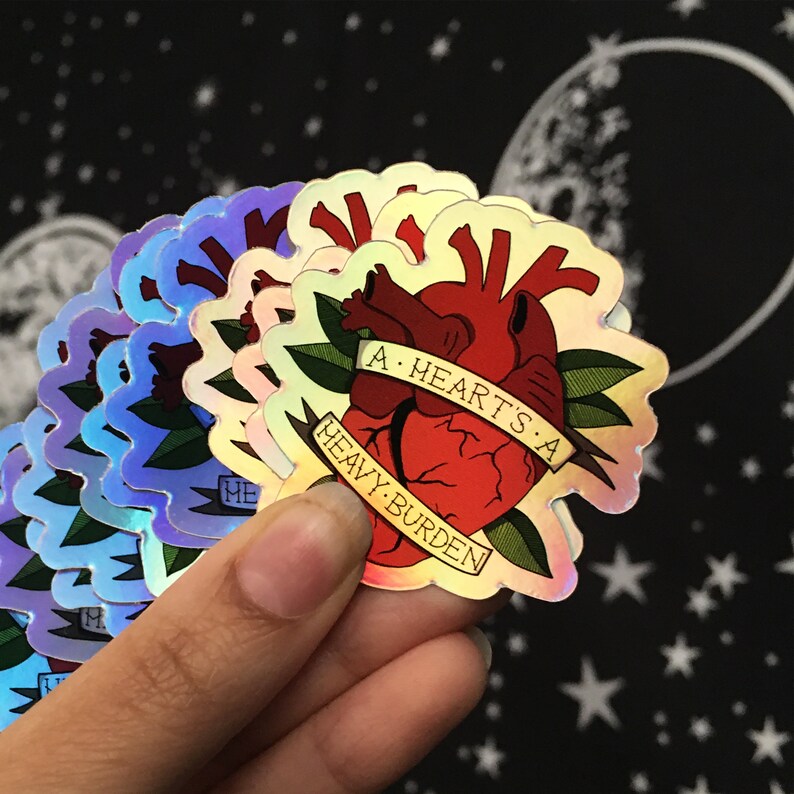 Howl's Moving Castle Heart Vinyl Holographic Sticker Decal - Etsy