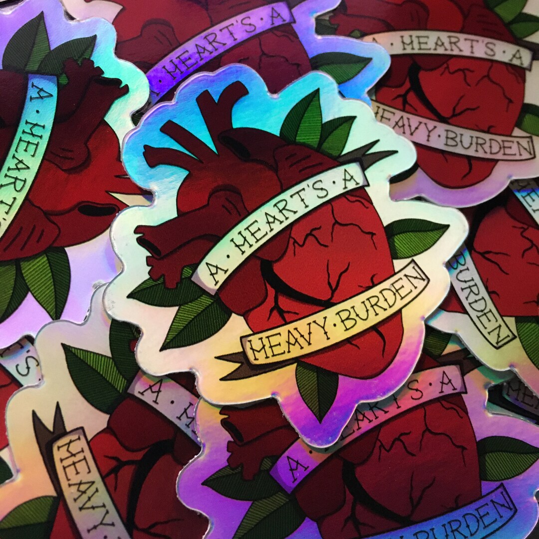 Howl's Moving Castle Heart Vinyl Holographic Sticker Decal - Etsy