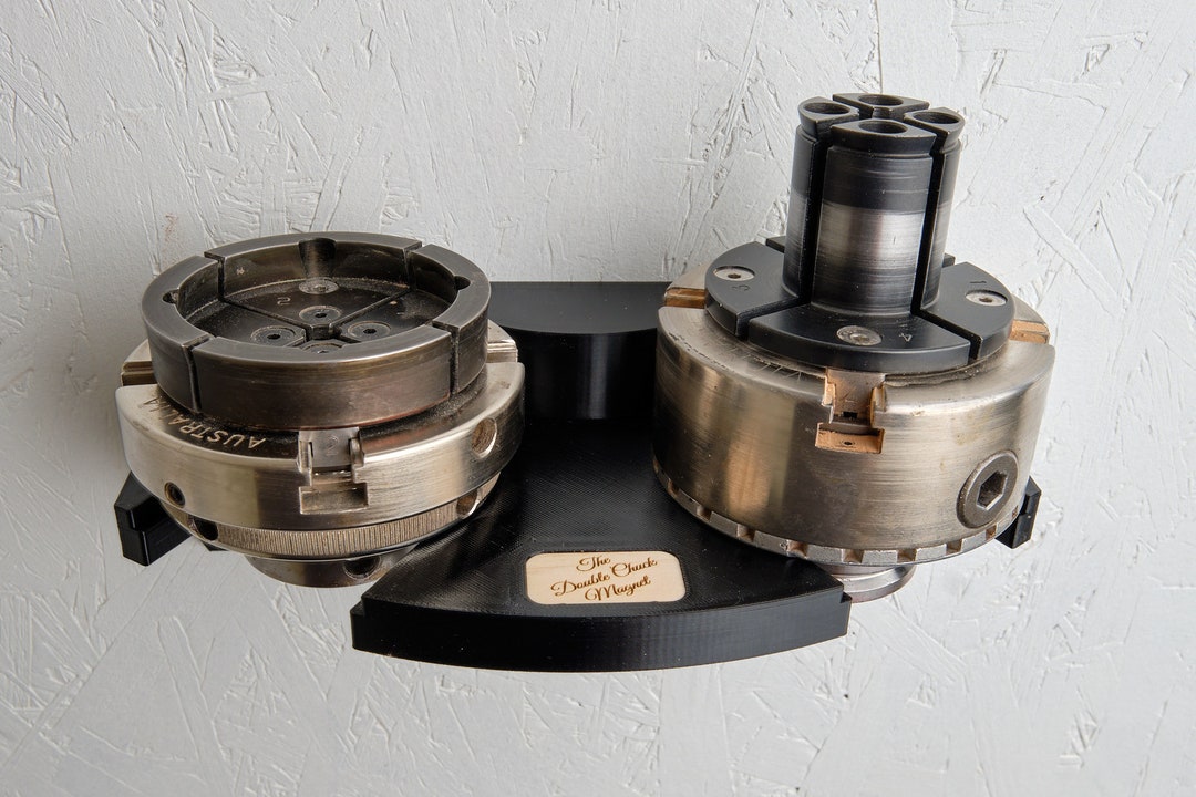 The Double Chuck Magnet for Woodturners: Securely Holds 2 Chucks on a ...