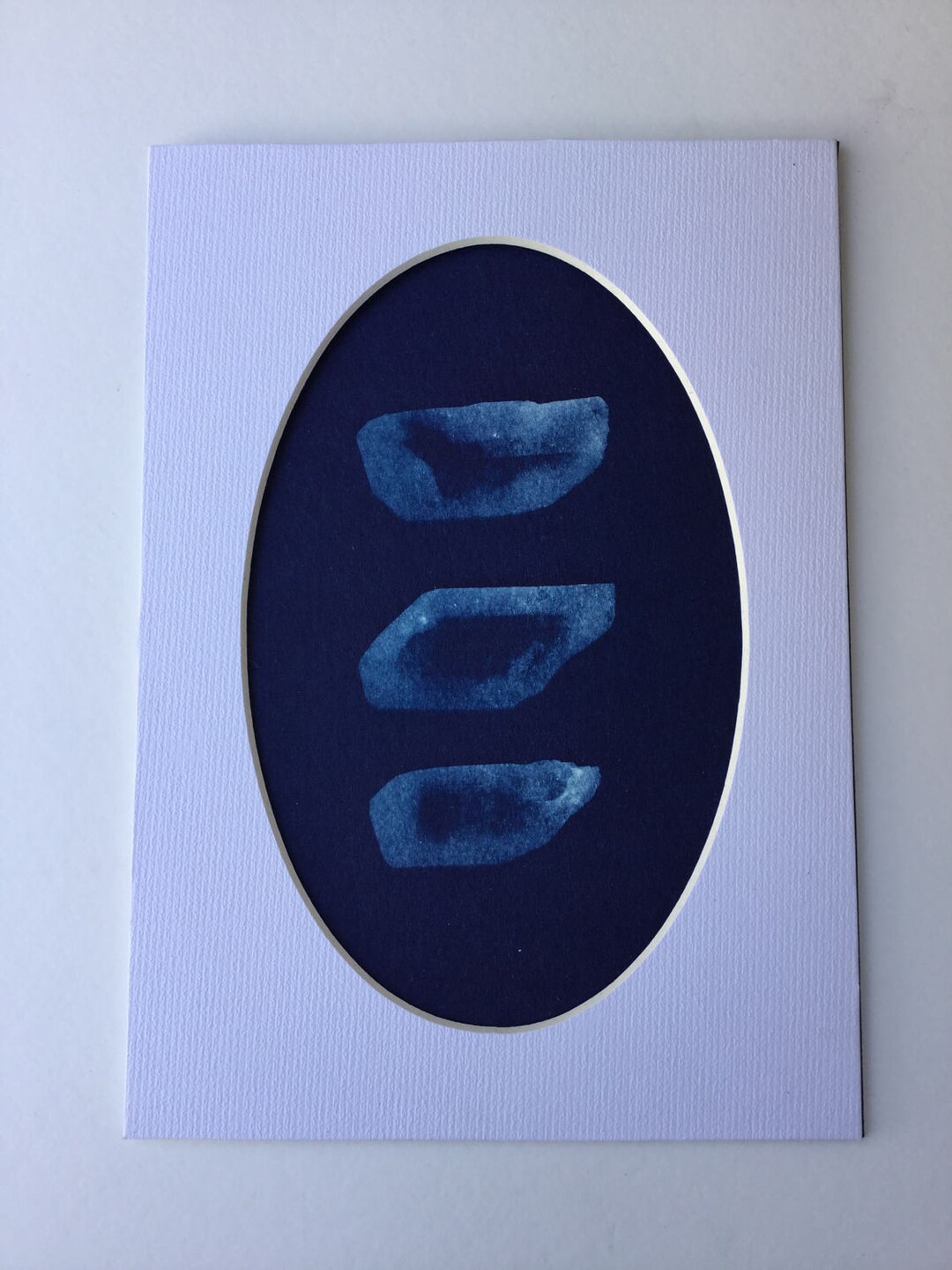 Cyanotype Photogram Print of Quartz Crystals, Gemstone, Rock, Mineral ...