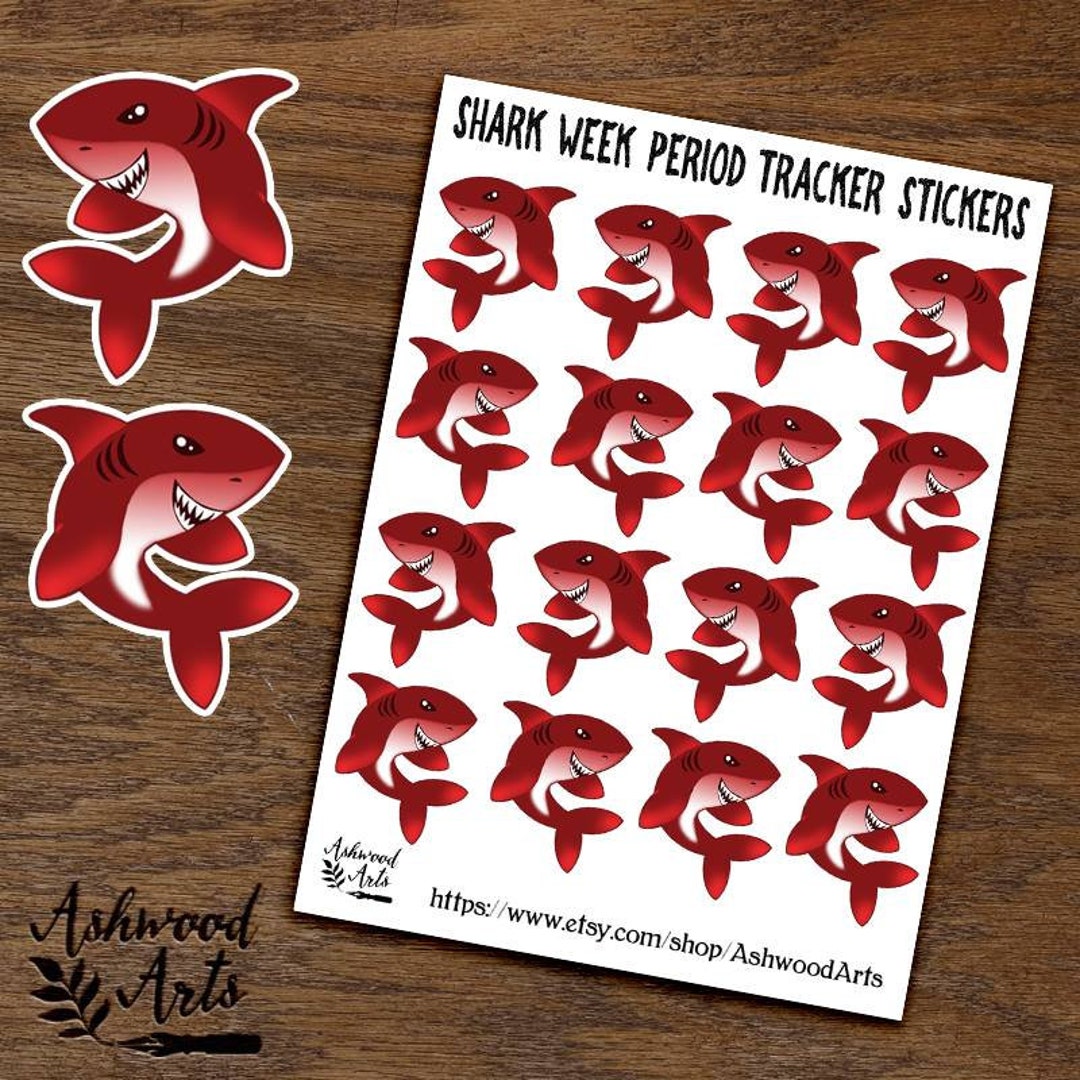 Period Trackers Shark Week Stickers Ashwood Arts - Etsy