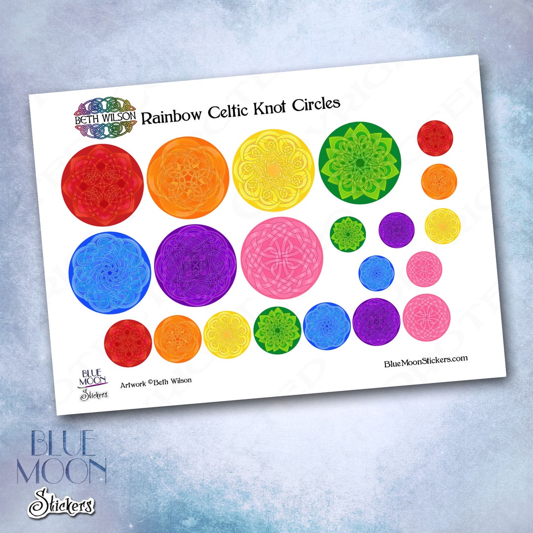 Rainbow Celtic Knot Circle Pride Stickers by Beth Wilson - Etsy