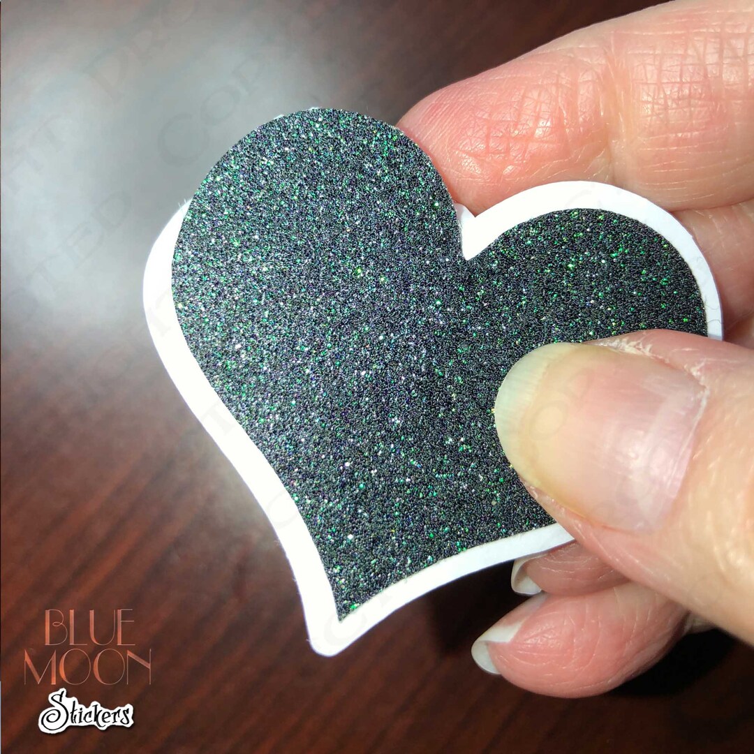 Glitter Hearts Stickers - Black Goth Emo - Etsy