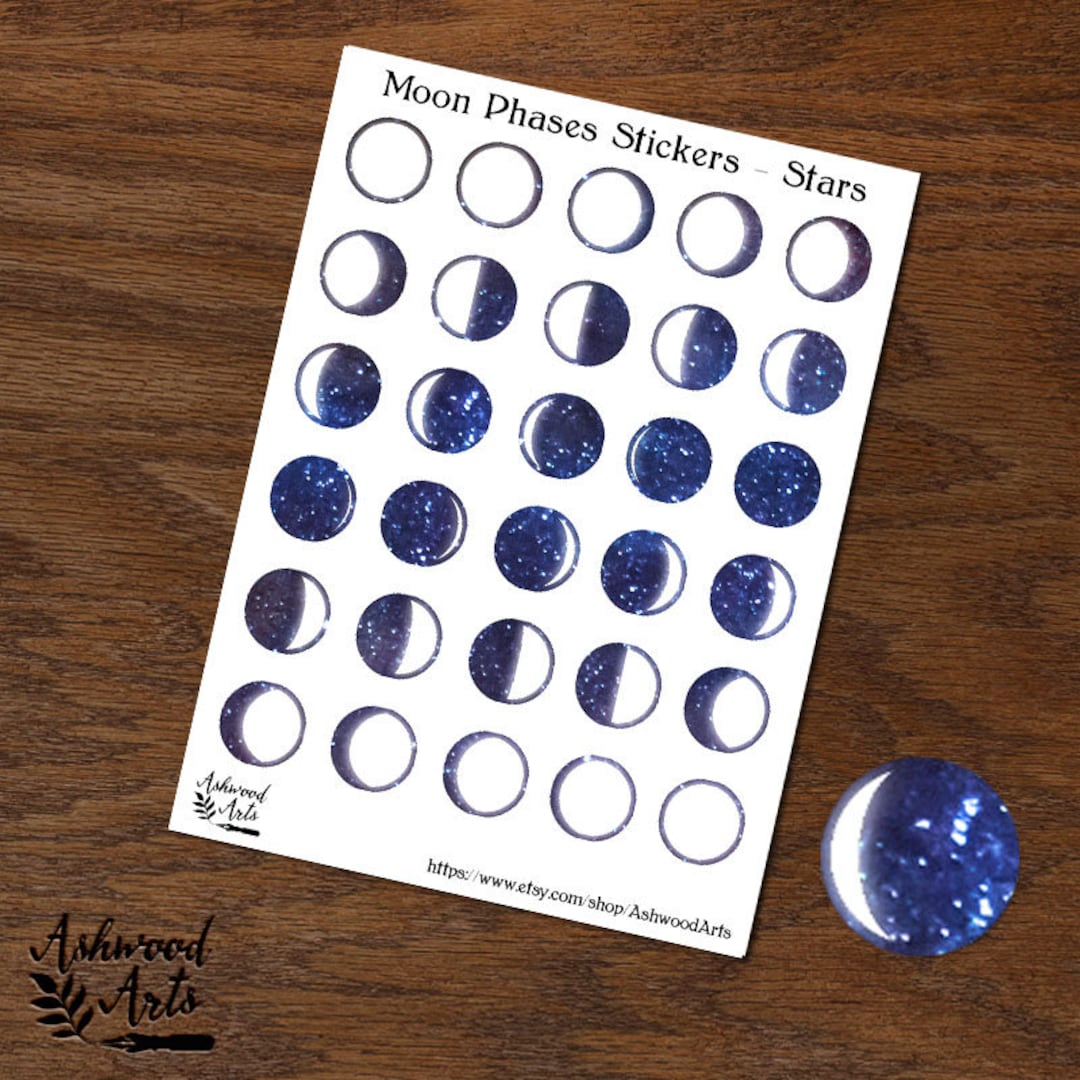 Moon Phases - Pagan - Wiccan - Star Moon Planner Stickers - Ashwood ...