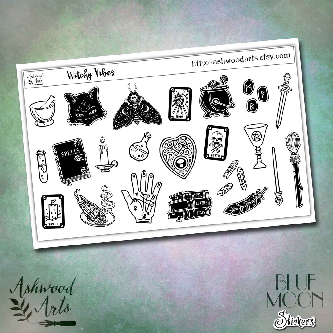 Witchy Vibes Pagan Witch Wiccan Planner Stickers - Ashwood Arts - Etsy