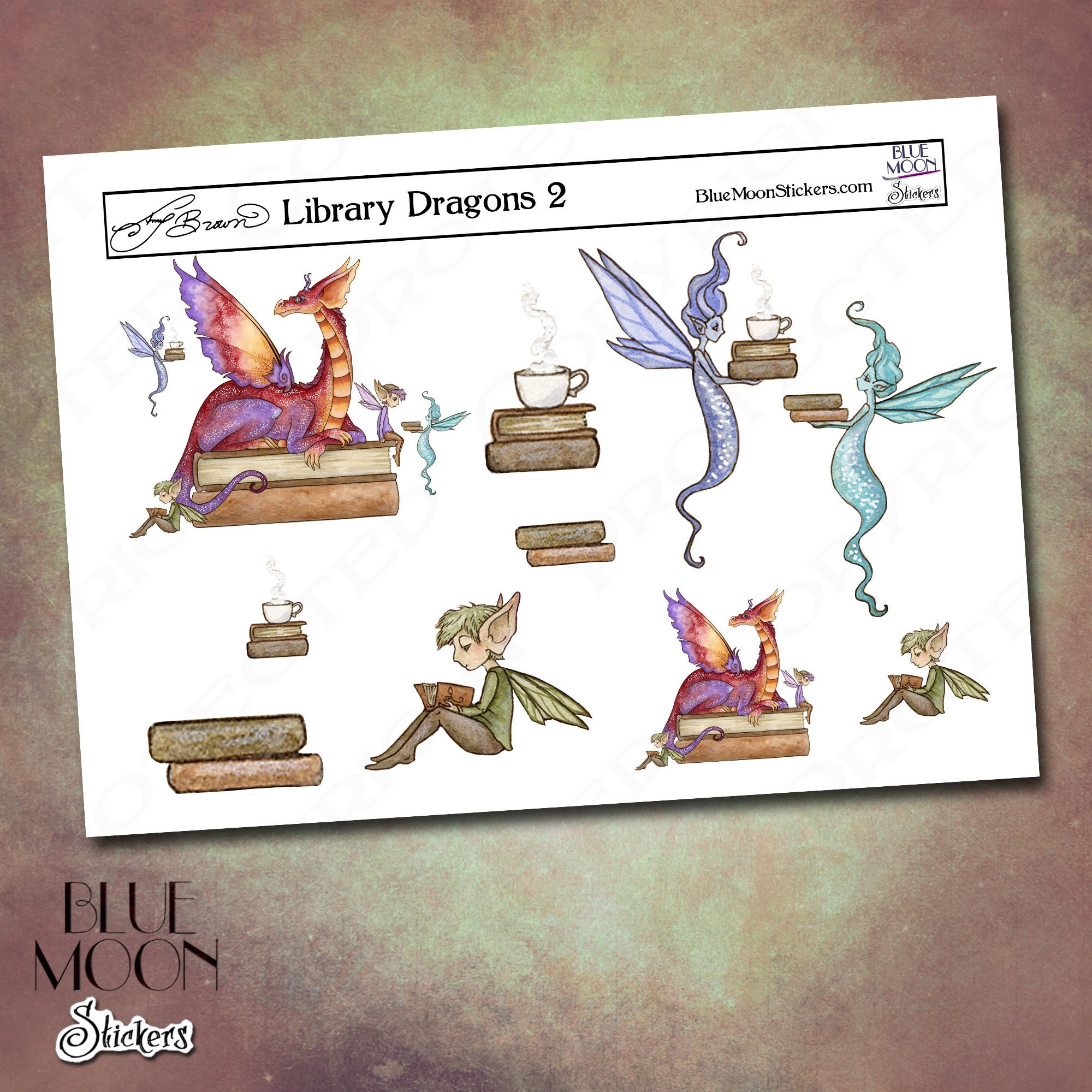 Amy Brown Library Dragons Stickers - Etsy