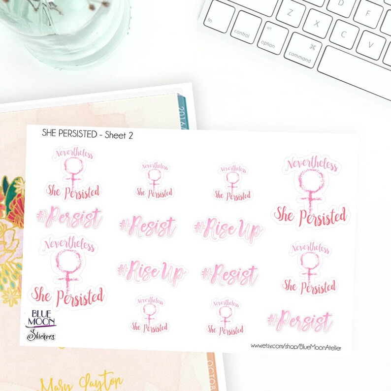 Nevertheless She Persisted Feminist Planner Sticker Set | Etsy