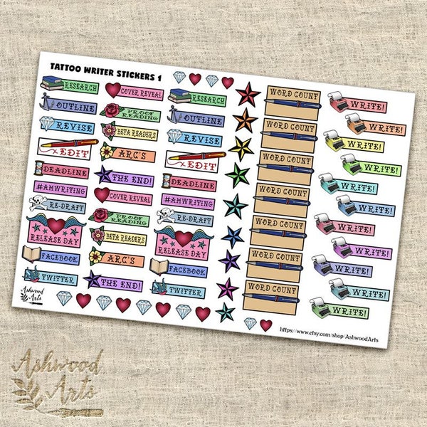 Writer Stickers - Etsy