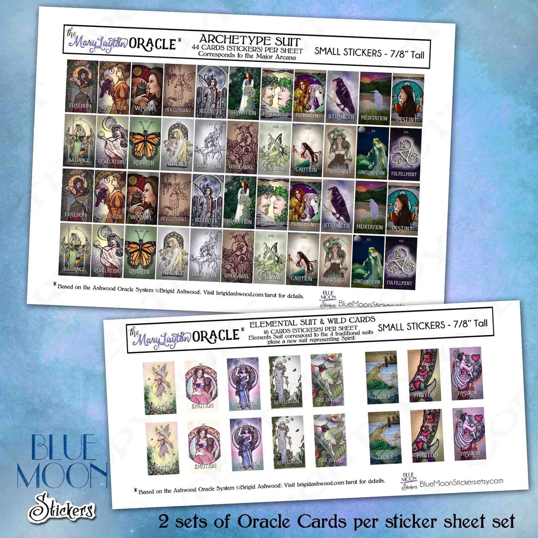 Small Oracle Card Planner Stickers - Tarot Pagan Wiccan - Mary Layton ...