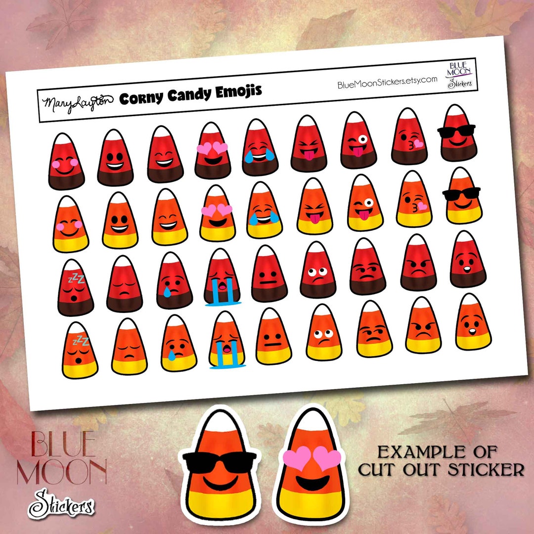 Mary Layton Corny Candy Emoji Stickers - Etsy