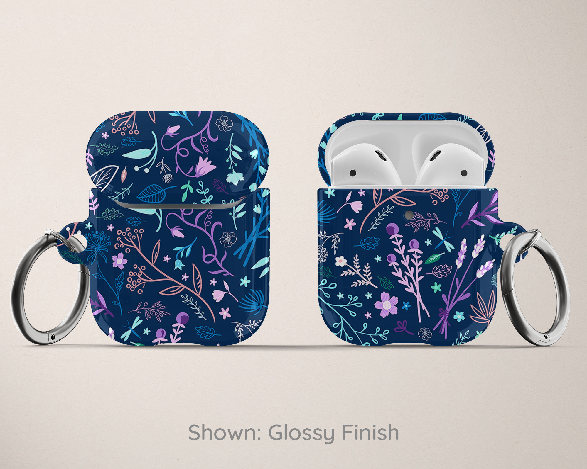 Blue Floral Airpods Case for Airpods Pro Hard Cover With - Etsy