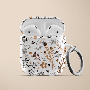 Flower Apple Airpods Case AirPod Pro Hard Plastic Case Tan Brown White ...