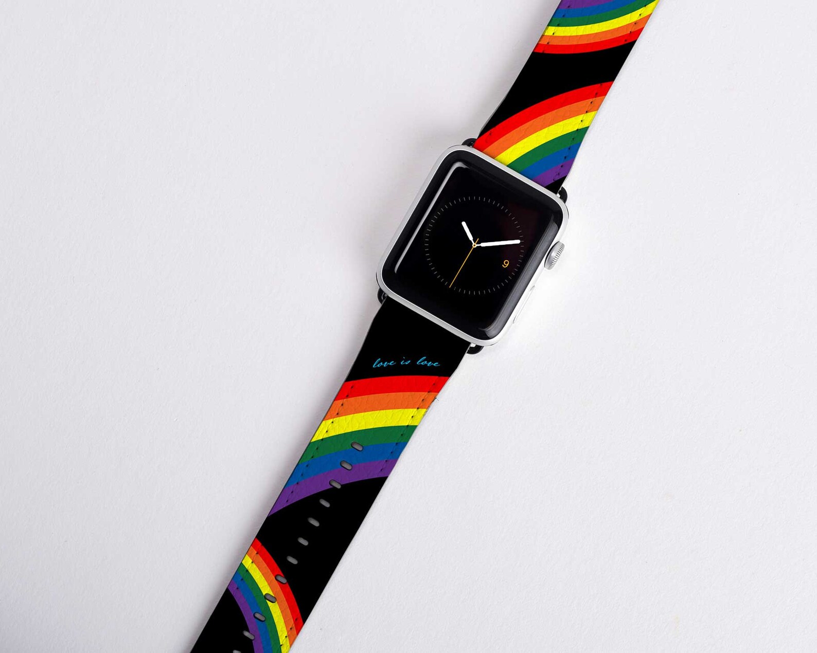 Love is Love Apple Watch Band Rainbow Watch Band Black Gay - Etsy