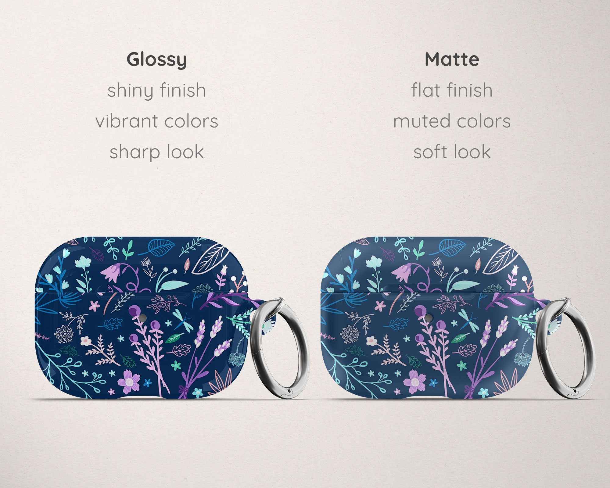 Blue Floral Airpods Case for Airpods Pro Hard Cover With - Etsy