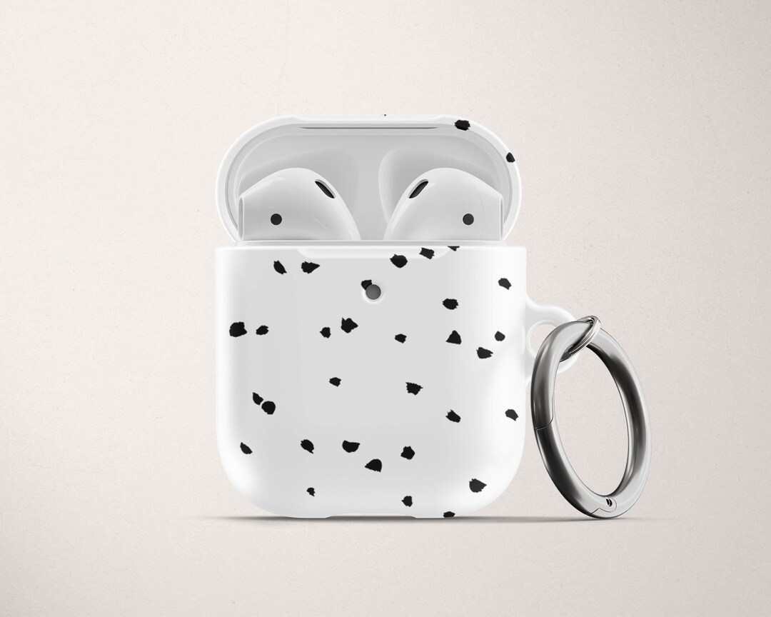 White With Black Spots AirPod Case for Airpods Pro Hard Cover With ...