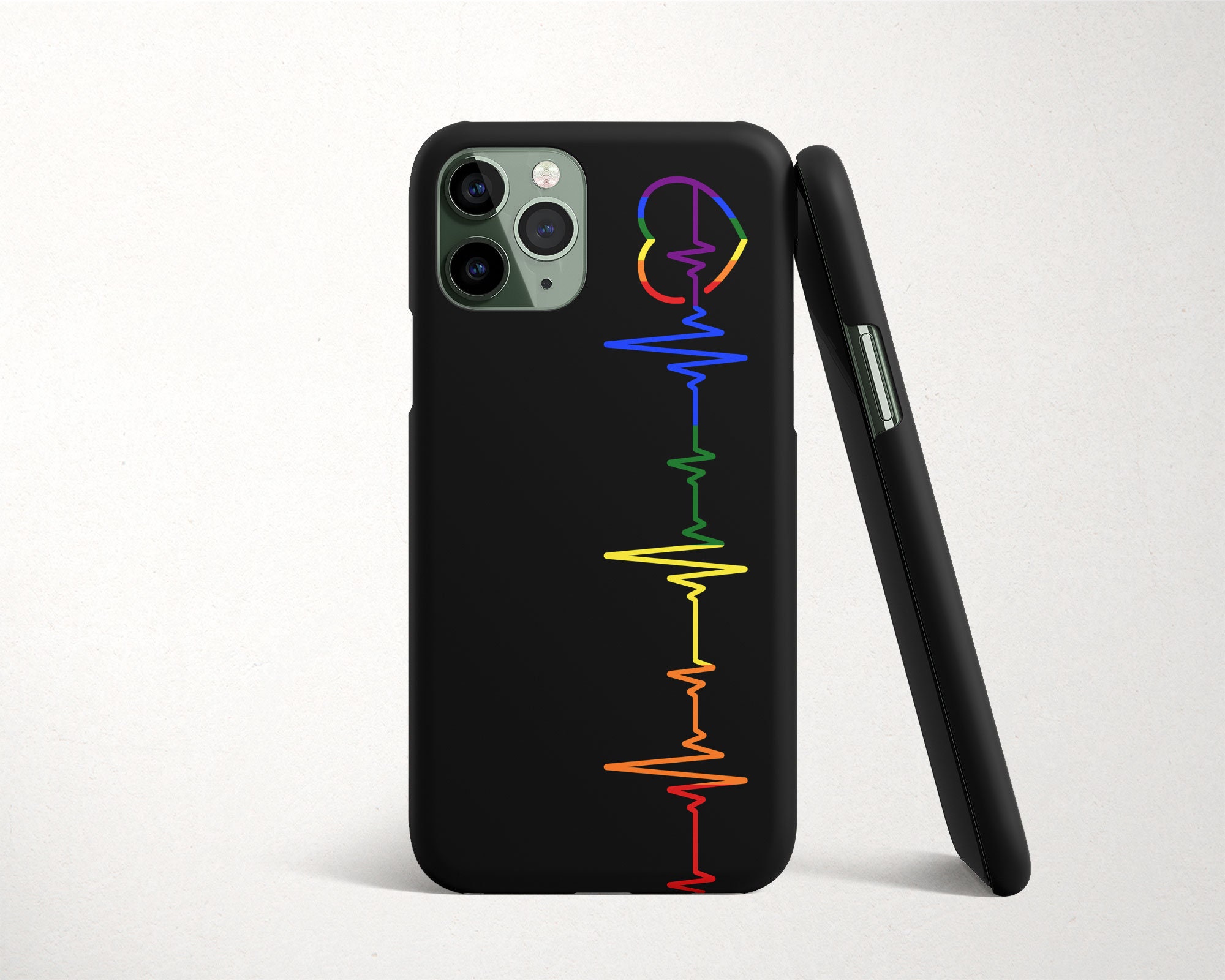 Rainbow Heartbeat Iphone 12 Case for Iphone 11 Pro Max Cover | Etsy