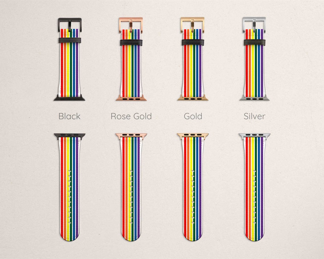 Rainbow Striped LGBTQ Pride Apple Watch Band Strap Iwatch Band | Etsy