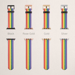 Rainbow Striped LGBTQ Pride Apple Watch Band Strap Iwatch Band White ...