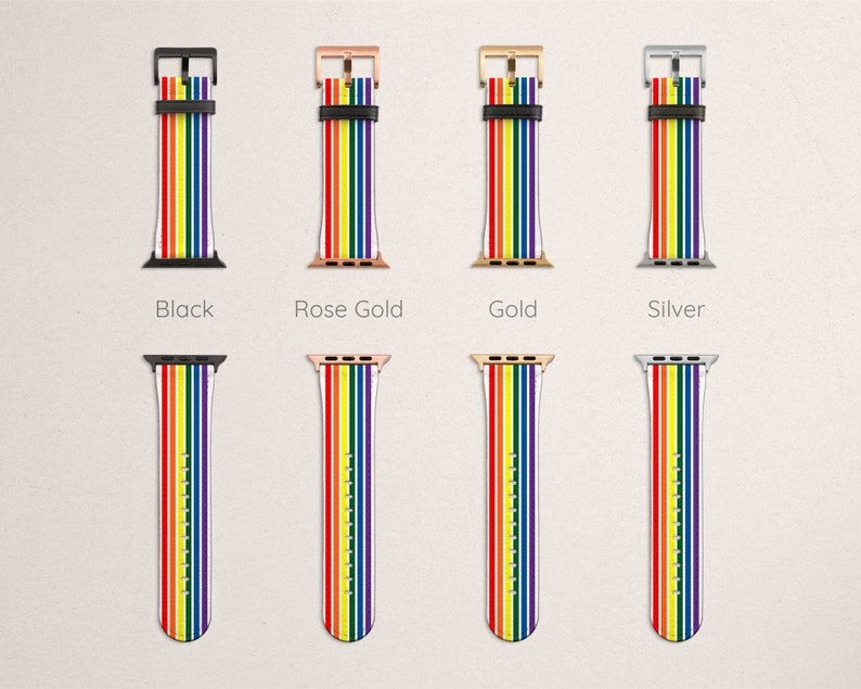 Rainbow Striped LGBTQ Pride Apple Watch Band Strap Iwatch Band - Etsy