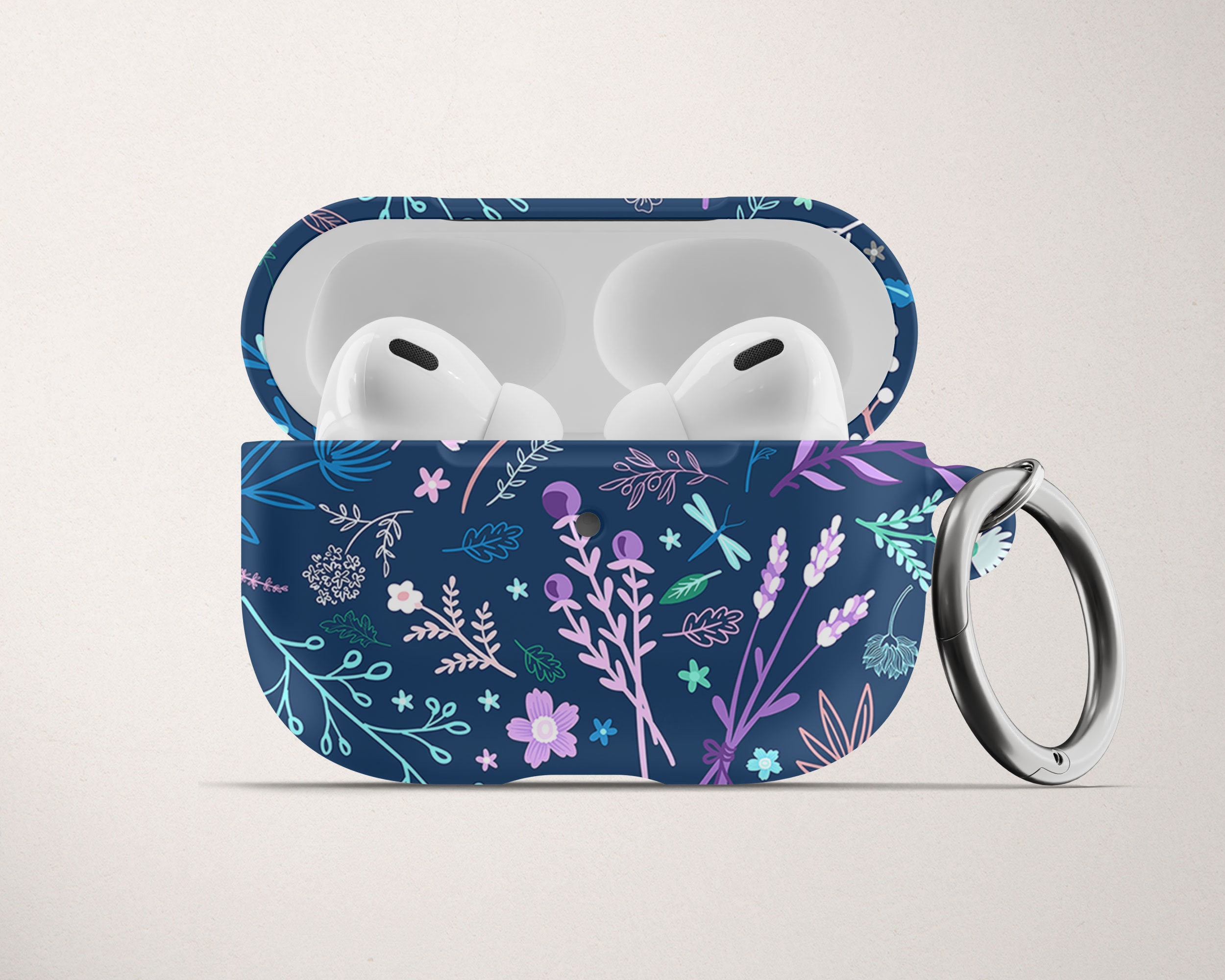 Blue Floral Airpods Case for Airpods Pro Hard Cover With - Etsy