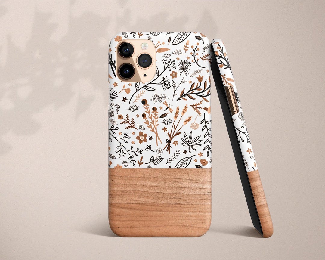 Floral iPhone 12 Case Flower Print iPhone 11 Pro Max Phone Case Wood ...