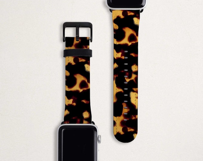 Monogram Tortoise Shell Apple Watch Band for All Series 40mm 41mm 42mm ...