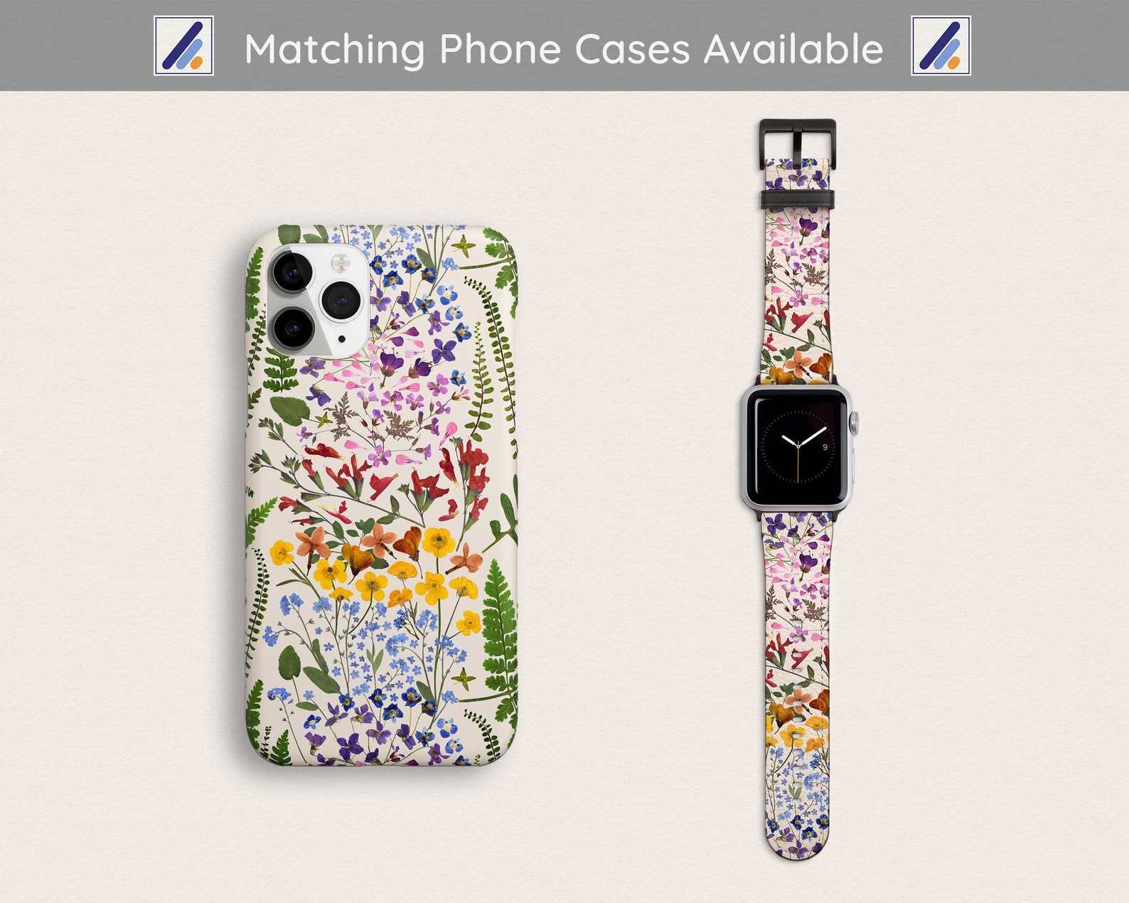 Floral Apple Watch Band Women's Pressed Flower Apple Watch - Etsy