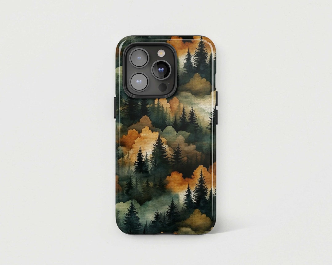 Magsafe Green Forest and Trees Pattern Phone Case for iPhone 16 Pro 14 ...