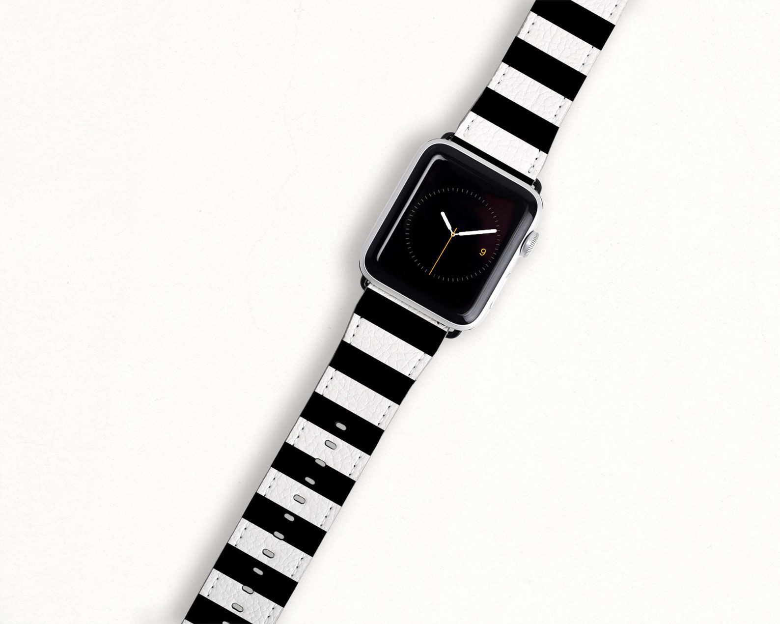 Black and White Thick Striped Apple Watch Strap 38mm 40mm 42mm | Etsy